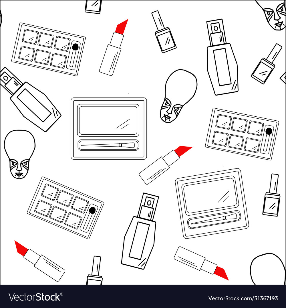 Simple makeup seamless pattern Royalty Free Vector Image