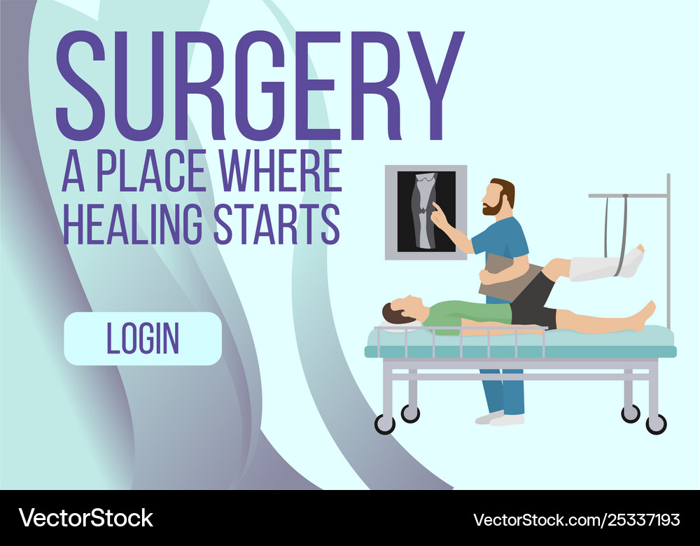 Surgery banner place where healing starts Vector Image