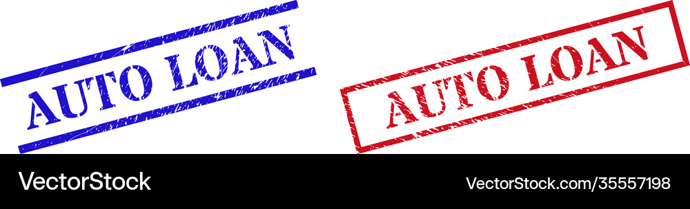 Auto loan textured scratched stamp seals Vector Image