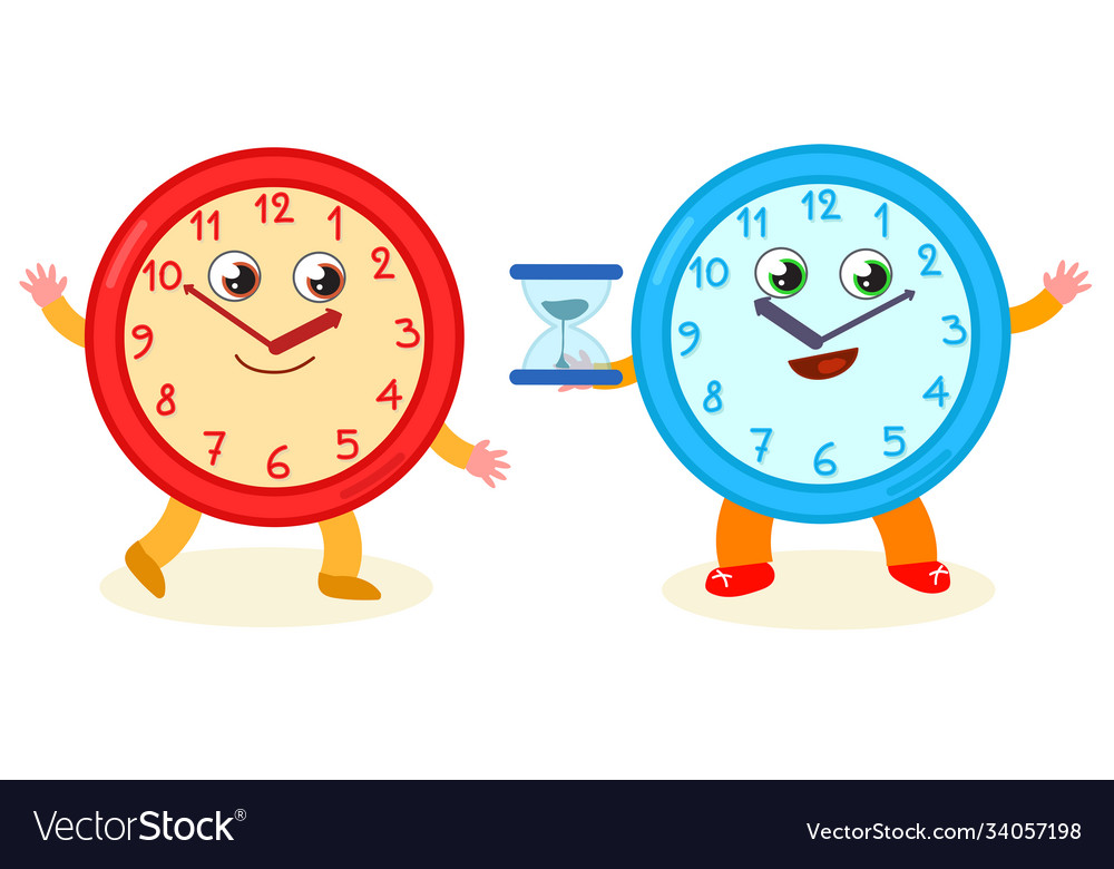 Cartoon clock faces Royalty Free Vector Image - VectorStock