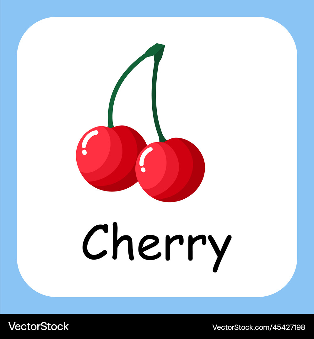 Cherry clip art for kids Royalty Free Vector Image