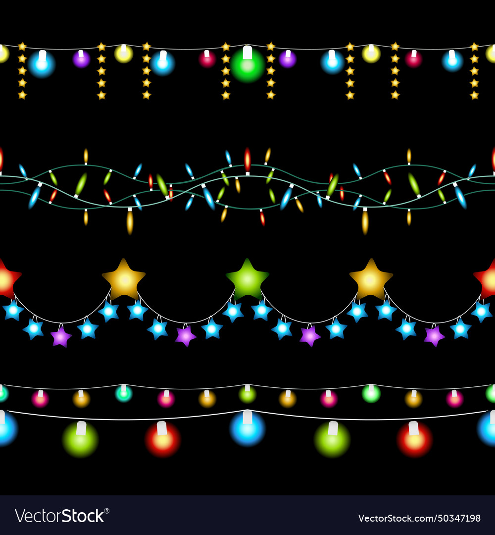 Christmas lights patterns Royalty Free Vector Image