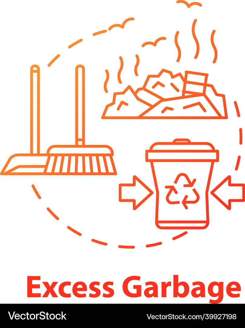 Excess garbage concept icon trash and rubbish Vector Image