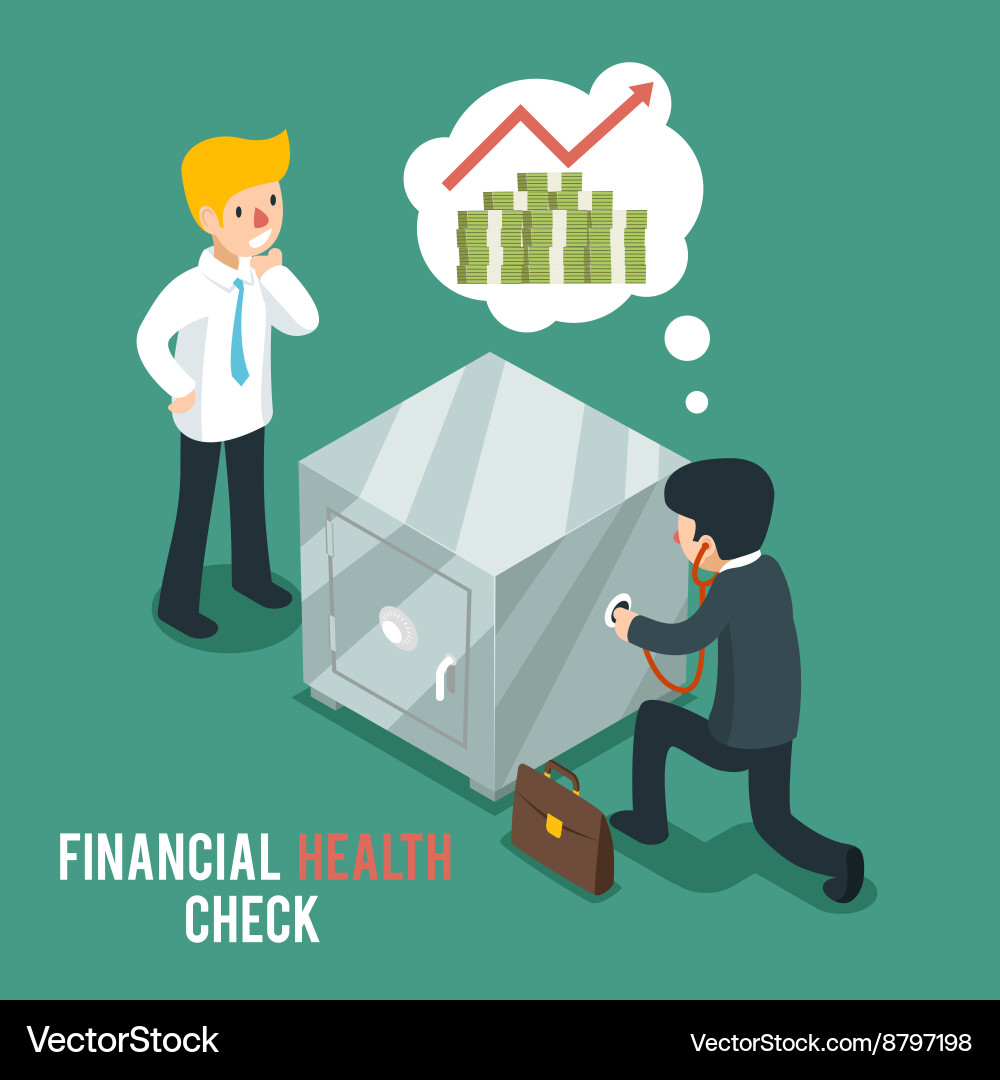 Financial health check isometric 3d Royalty Free Vector