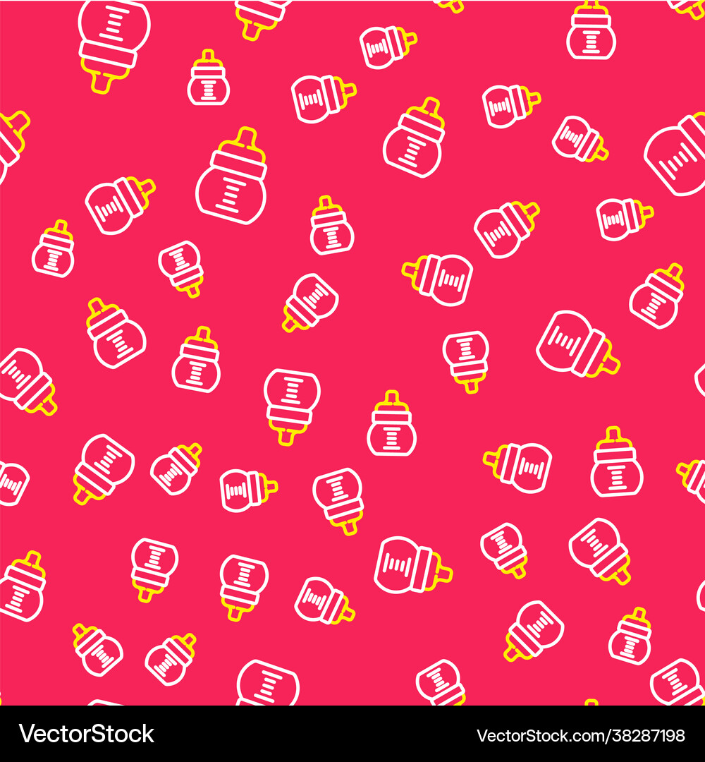 Line baby bottle icon isolated seamless pattern Vector Image