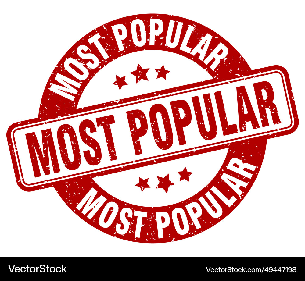 Most popular stamp most popular label round Vector Image