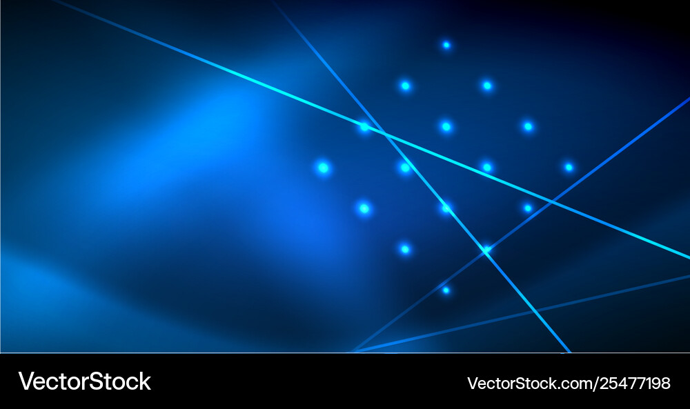 Neon glowing techno lines blue hi-tech futuristic Vector Image