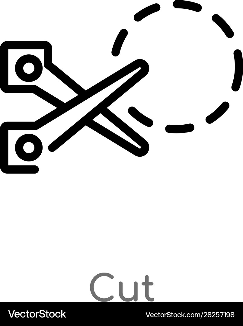 Outline cut icon isolated black simple line Vector Image