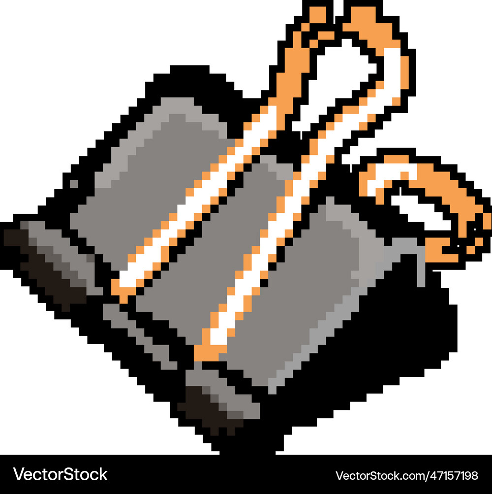 Paperclip binder clip game pixel art Royalty Free Vector