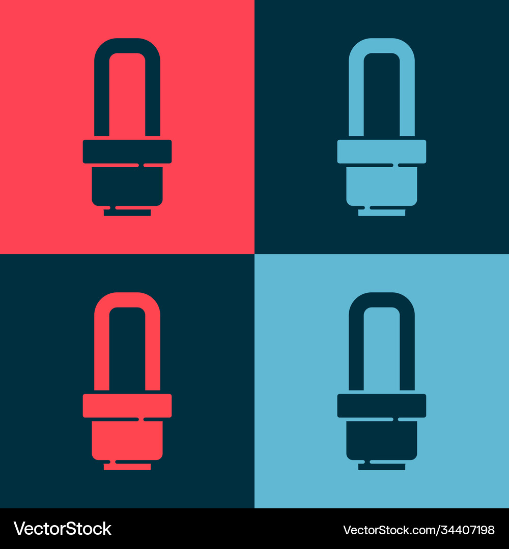 Pop art led light bulb icon isolated on color Vector Image