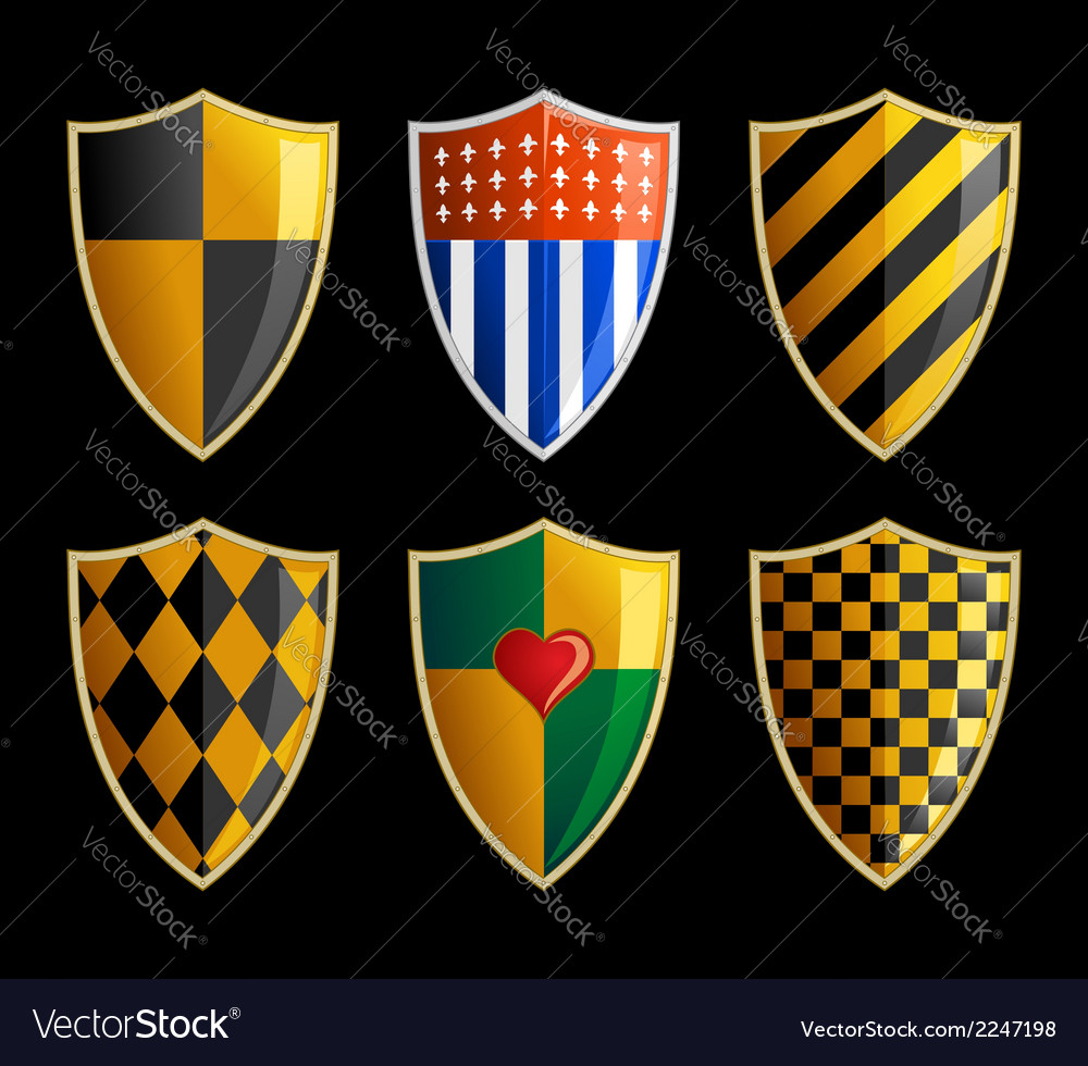 Set medieval shields Royalty Free Vector Image