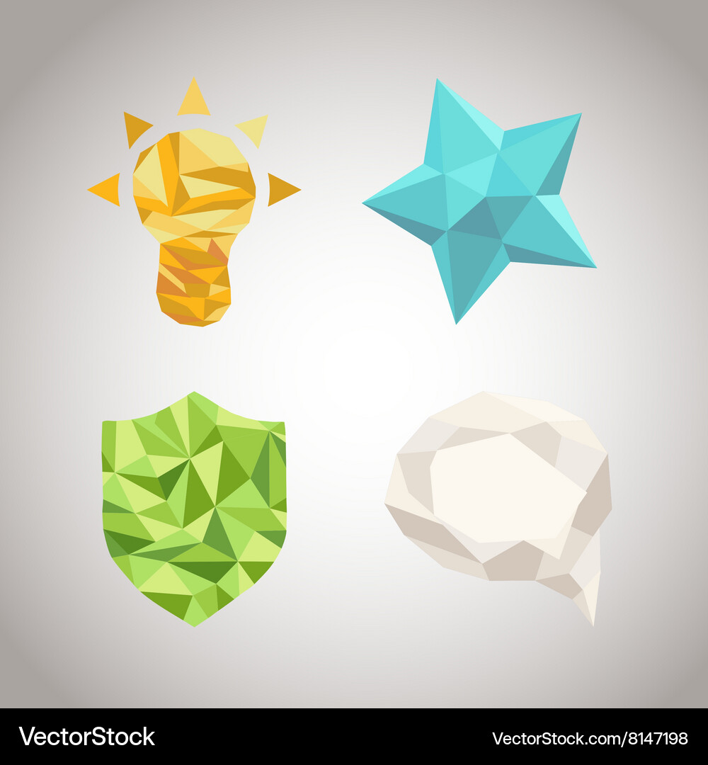 Set of polygonal geometrical figures Royalty Free Vector