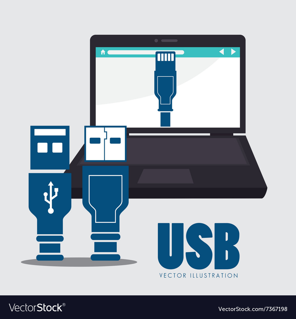 Usb technology connection Royalty Free Vector Image