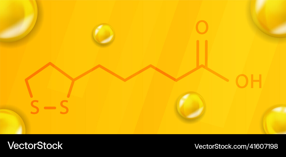 Vitamin n chemical formula realistic Royalty Free Vector