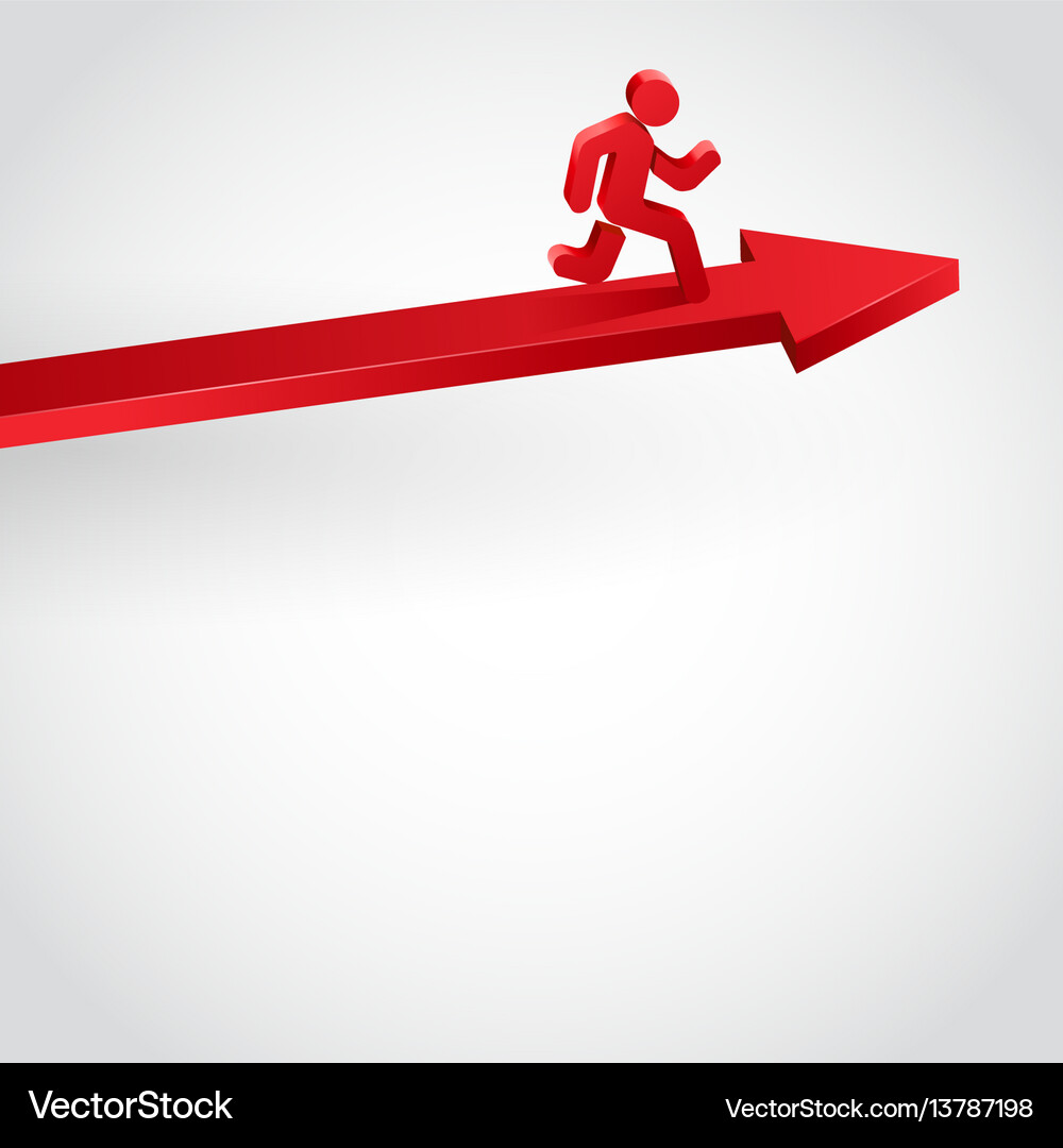 Winner running person on arrow Royalty Free Vector Image