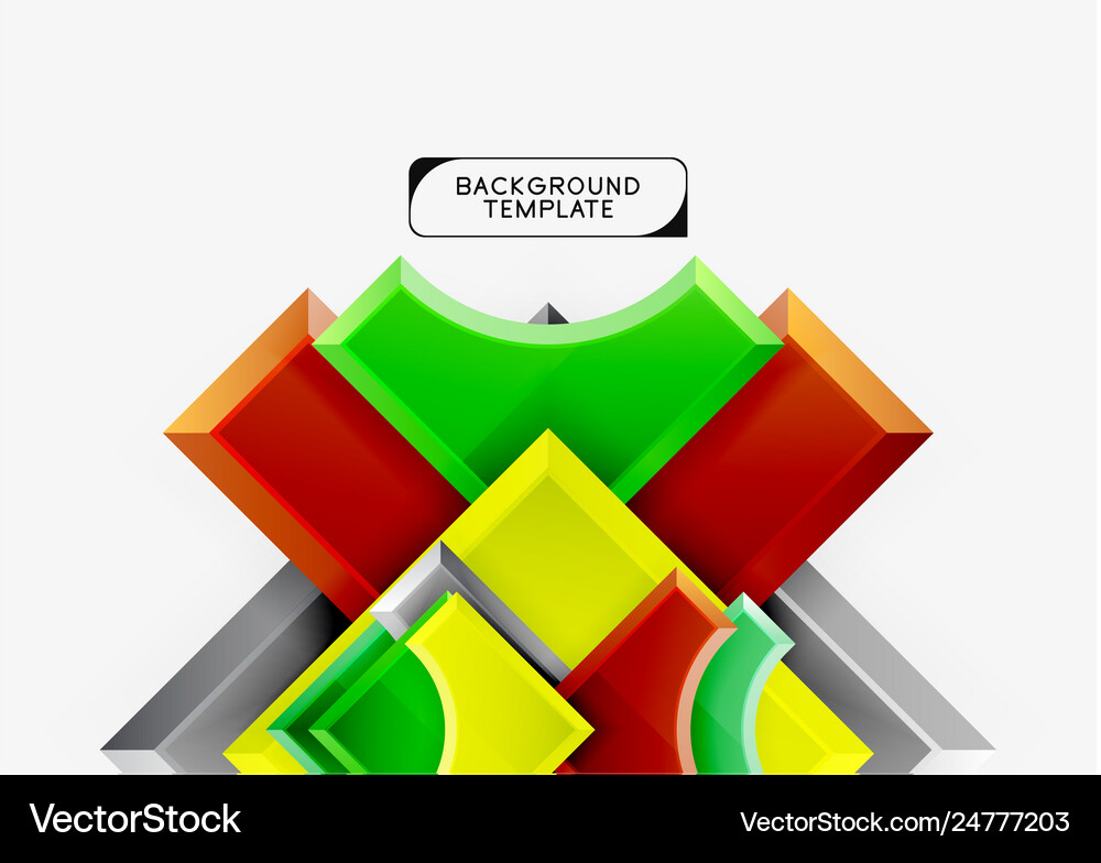 3d futuristic shapes abstract background Vector Image