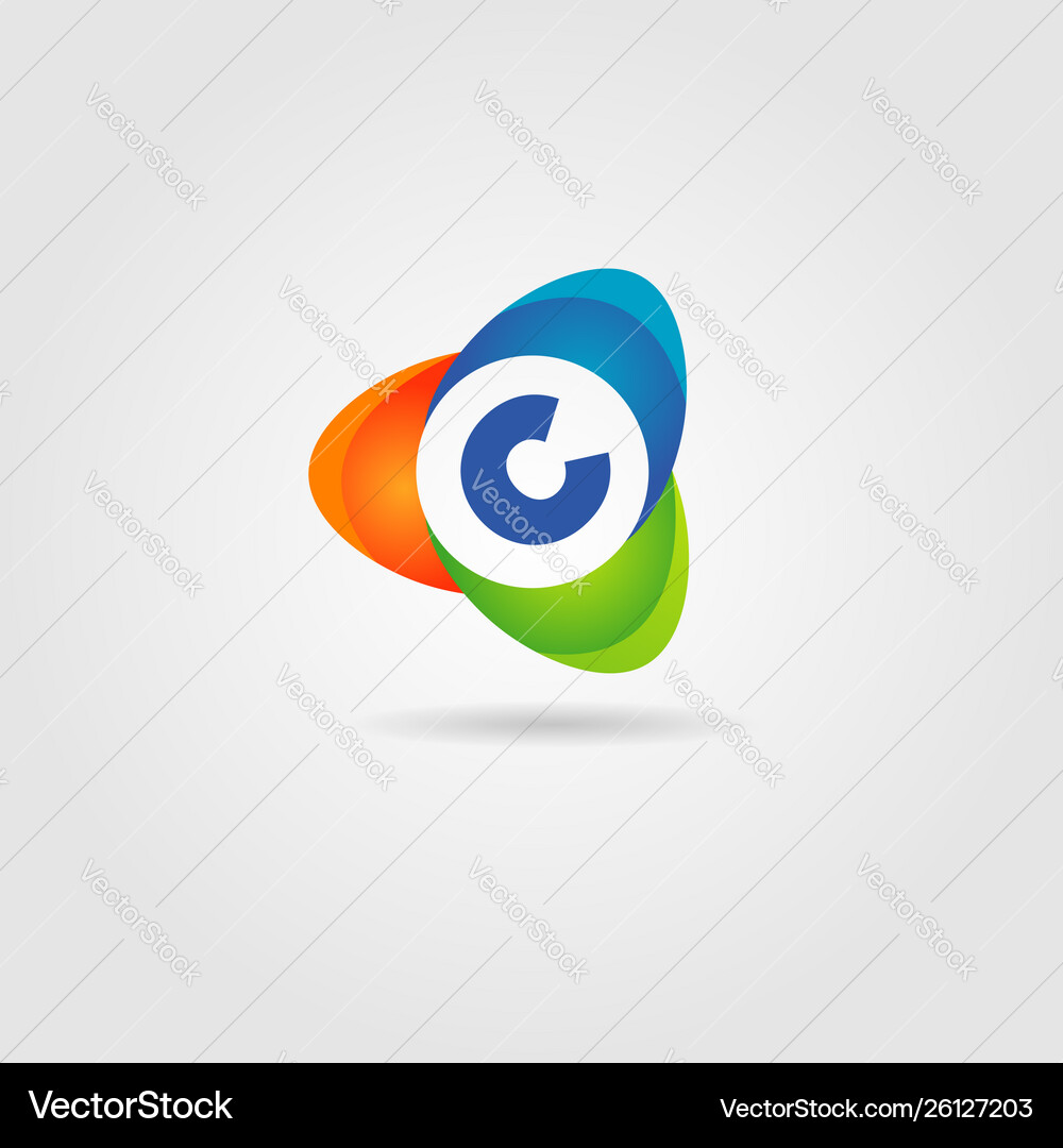 Abstract colorful propeller shape logo sign Vector Image