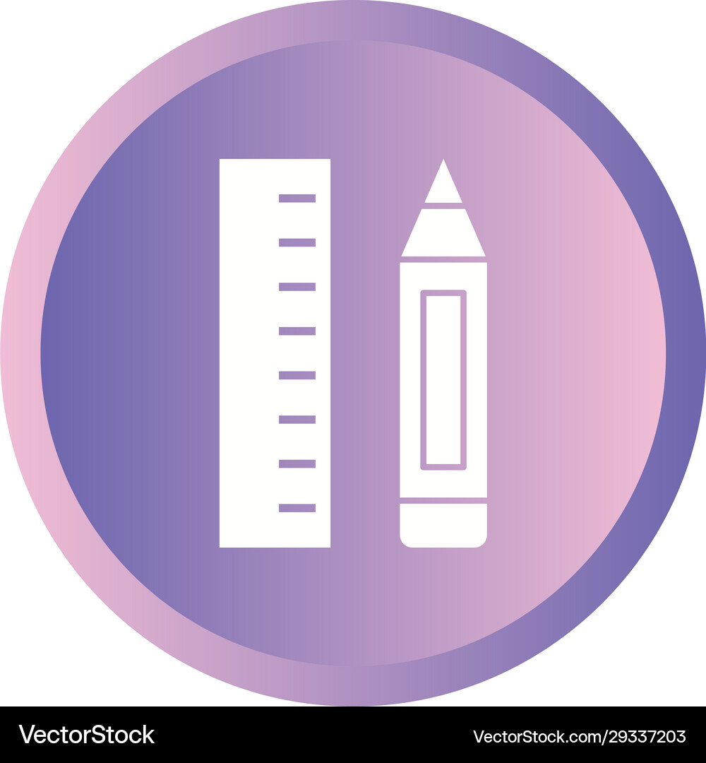 Beautiful pen and ruler glyph icon Royalty Free Vector Image