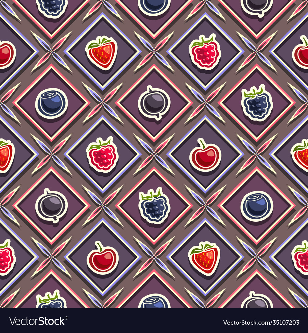 Berry seamless pattern Royalty Free Vector Image
