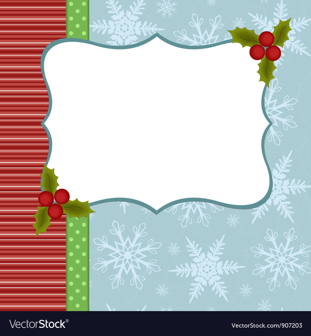 Blank Template For Christmas Greetings Card Vector Image