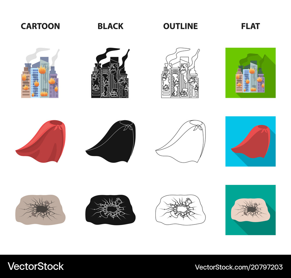 Cloak red clothes and other web icon in flat Vector Image