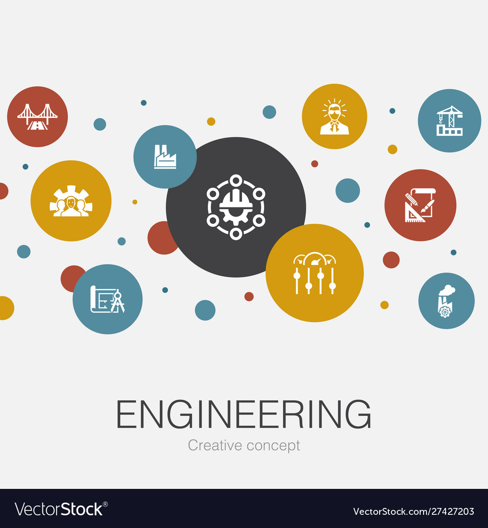 Engineering trendy circle template with simple Vector Image Engineering trendy circle template with simple Vector Image