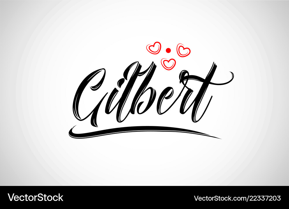 Gilbert city design typography with red heart Vector Image