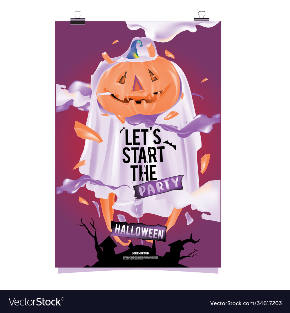 Happy halloween poster party Royalty Free Vector Image