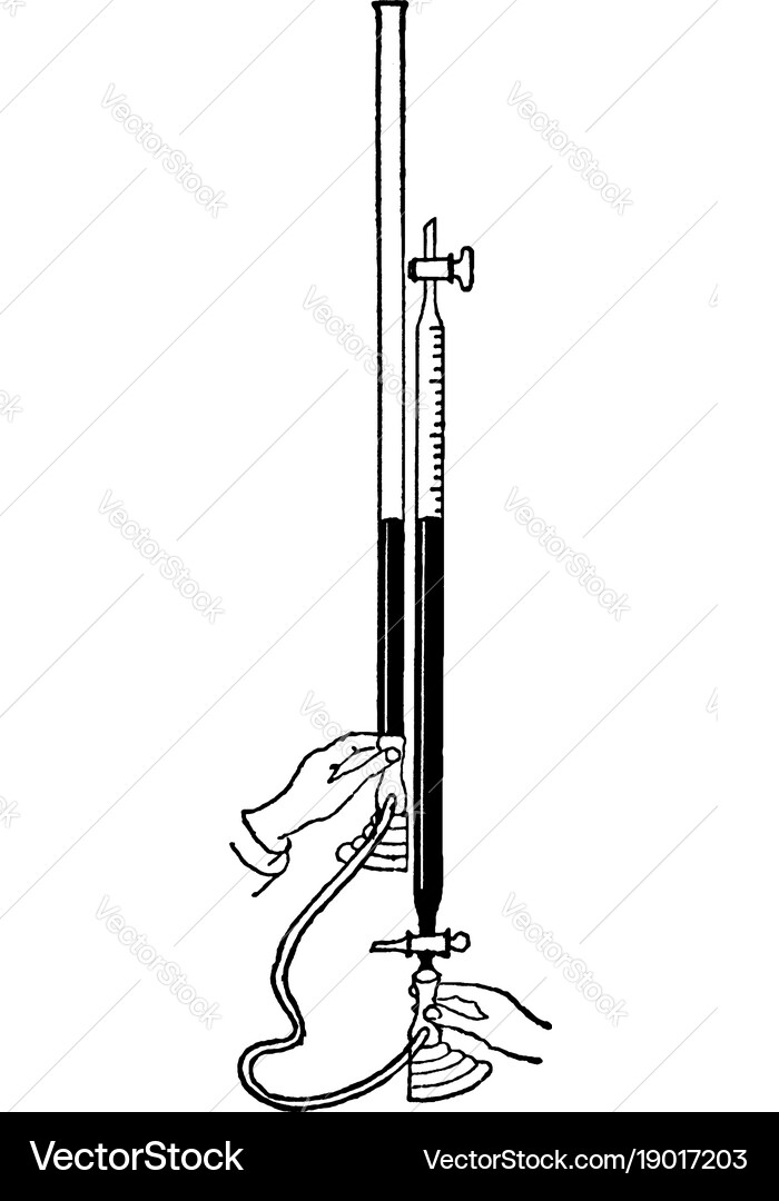 Hempel gas burette vintage Royalty Free Vector Image