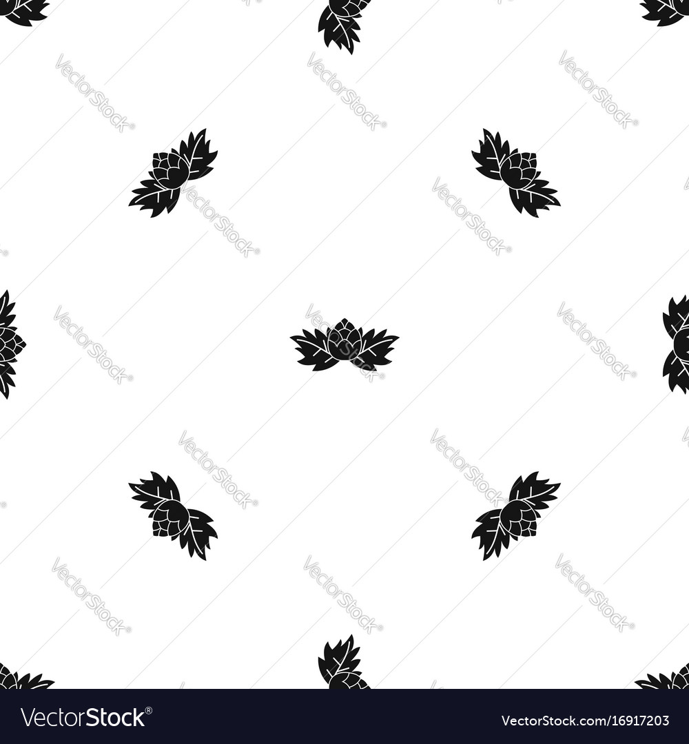 Hops pattern seamless black Royalty Free Vector Image