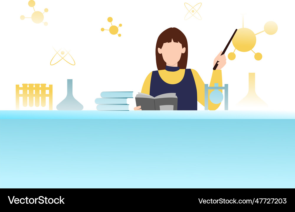 Science teacher is giving the lecture Royalty Free Vector