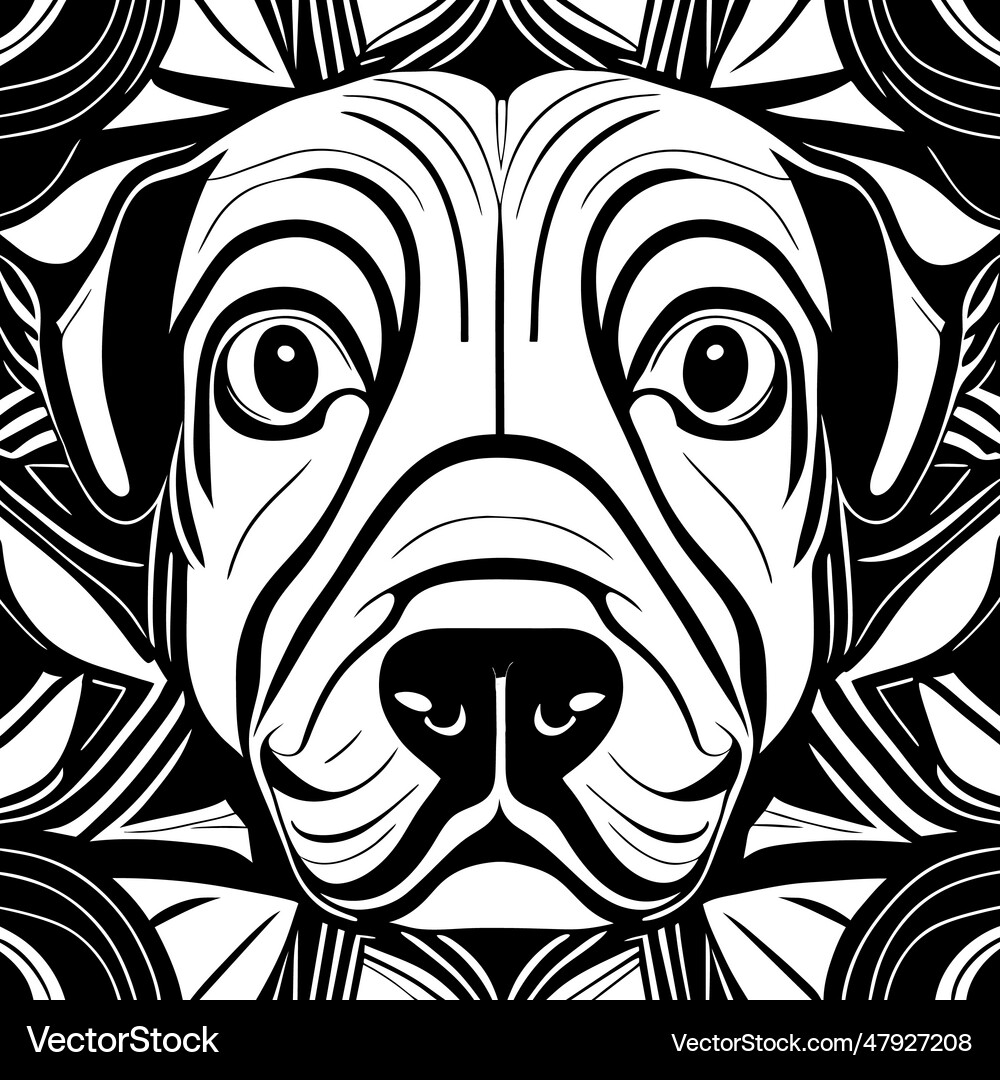 Dog face detailed art Royalty Free Vector Image