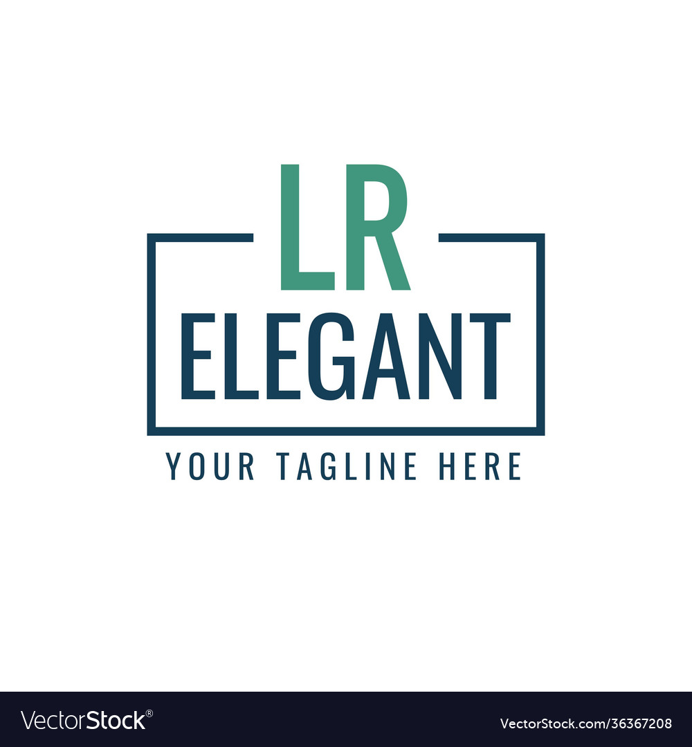 Initial letter lr box monogram simple logo Vector Image