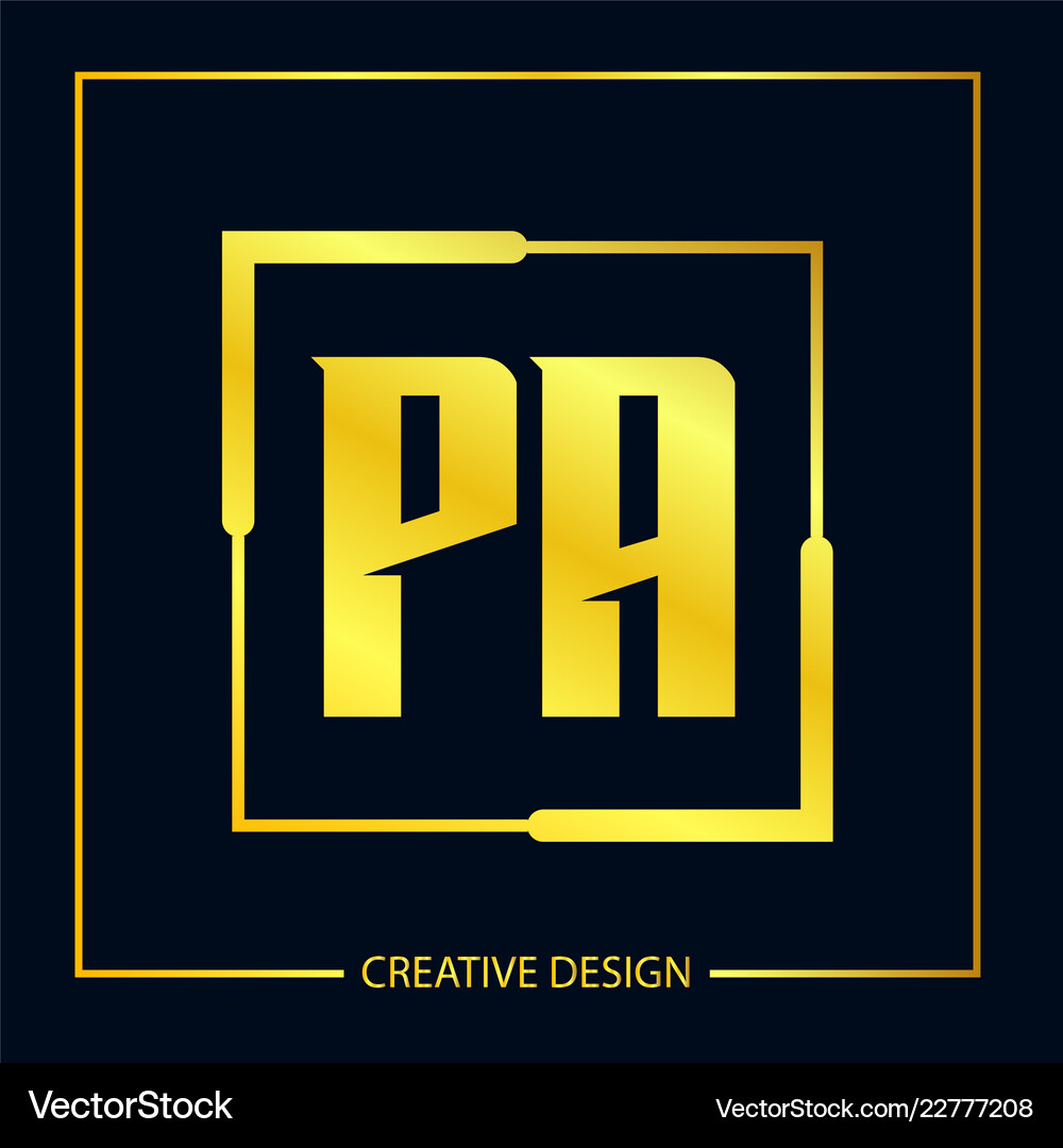 Initial letter pa logo template design Royalty Free Vector
