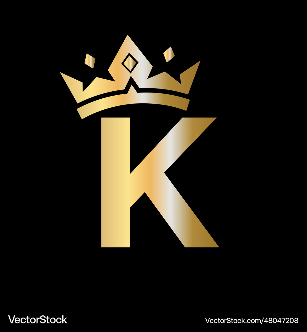 Letter k crown logo crown logo on k Royalty Free Vector