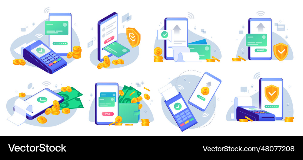 Mobile payments online sending money from Vector Image