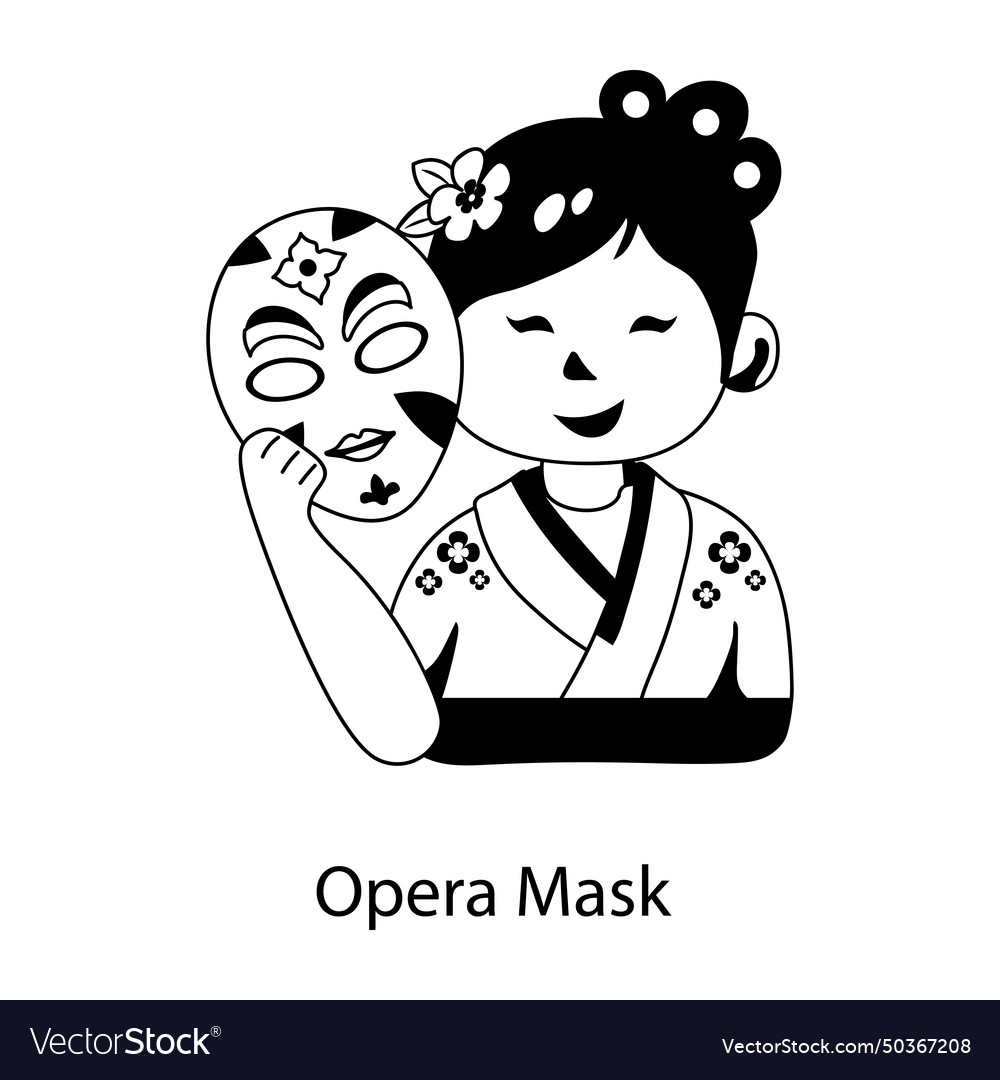 Opera mask Royalty Free Vector Image - VectorStock