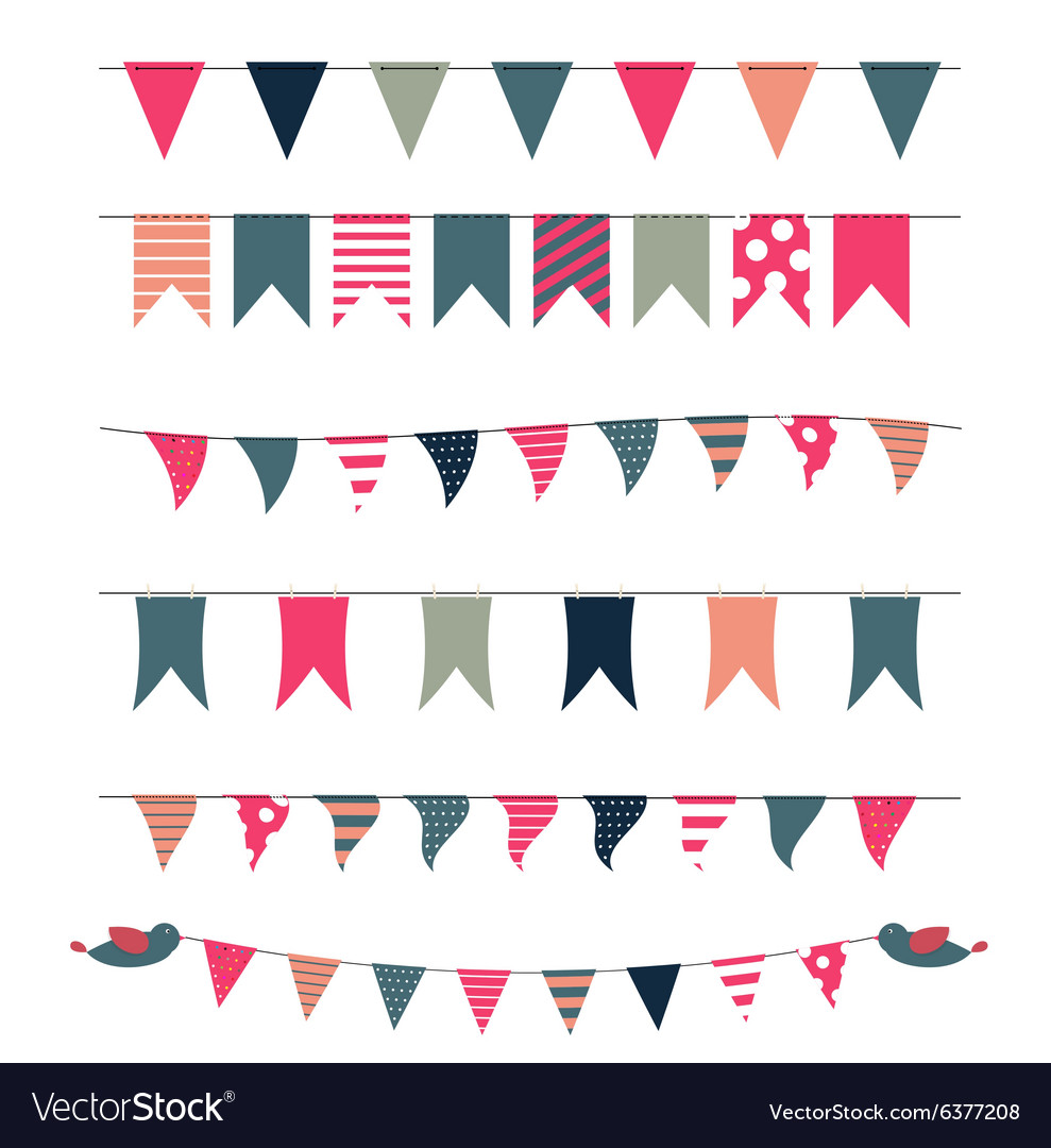 Party Flags Set Royalty Free Vector Image - VectorStock