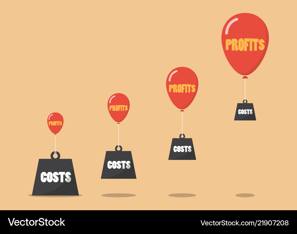 Profits and costs business metaphor Royalty Free Vector