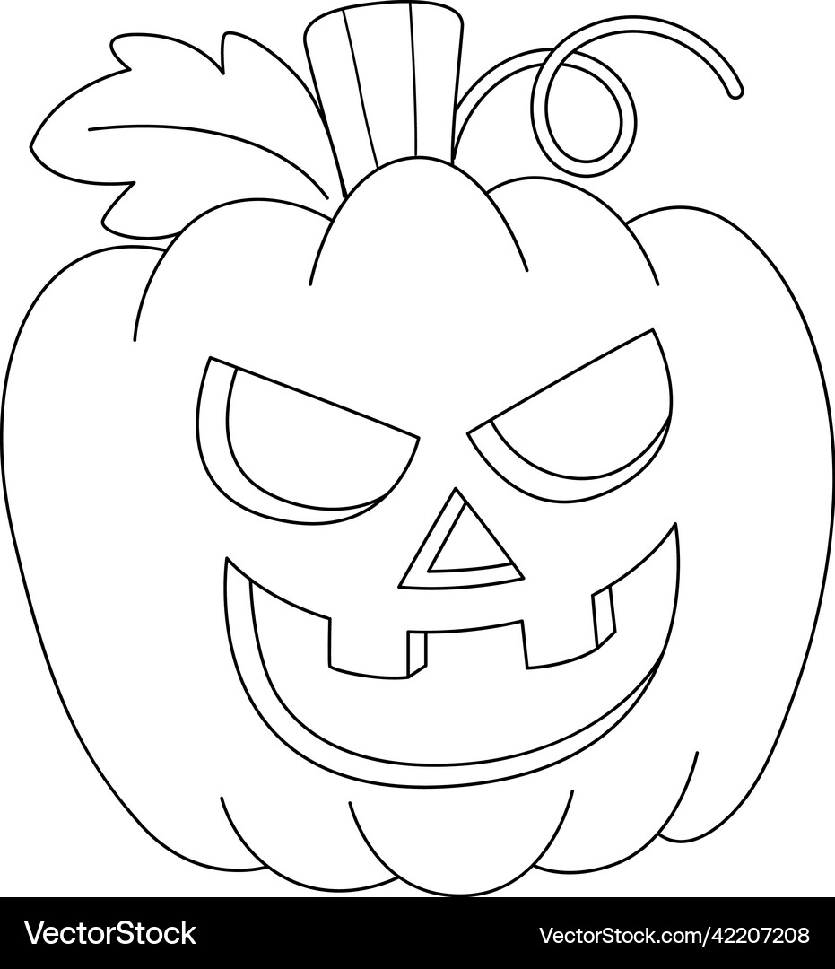 Pumpkin halloween coloring page isolated Vector Image