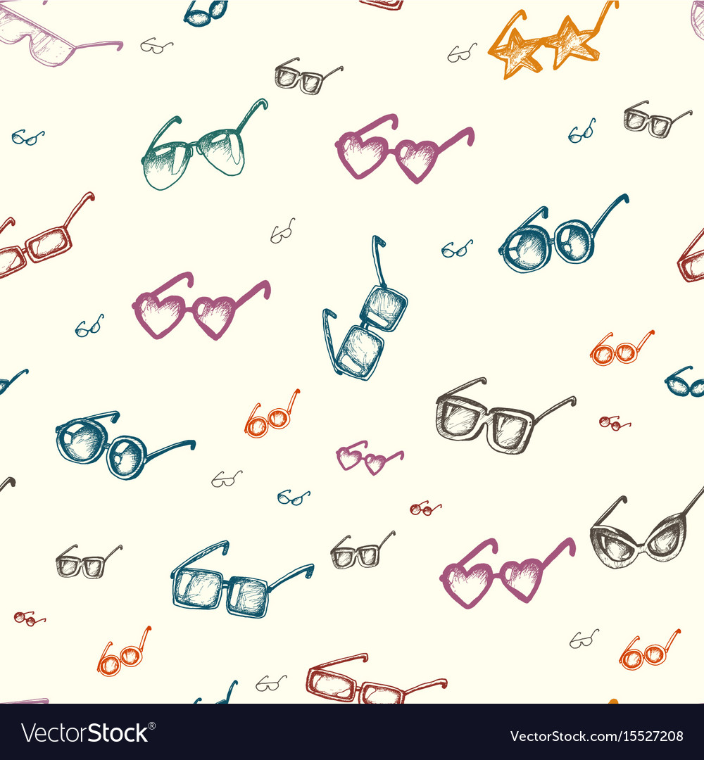 Seamless pattern with glasses Royalty Free Vector Image