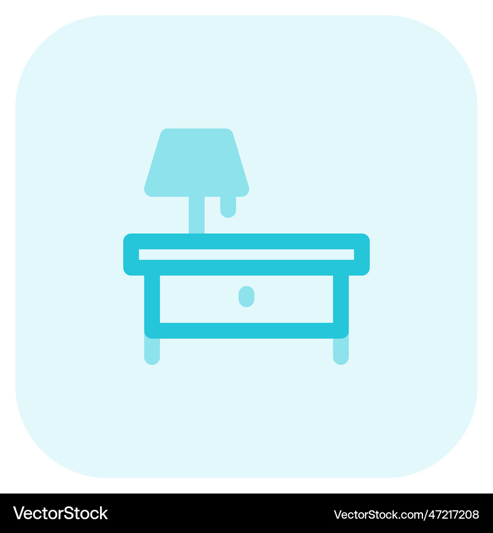 Small nightstand with lampshade for bedroom Vector Image