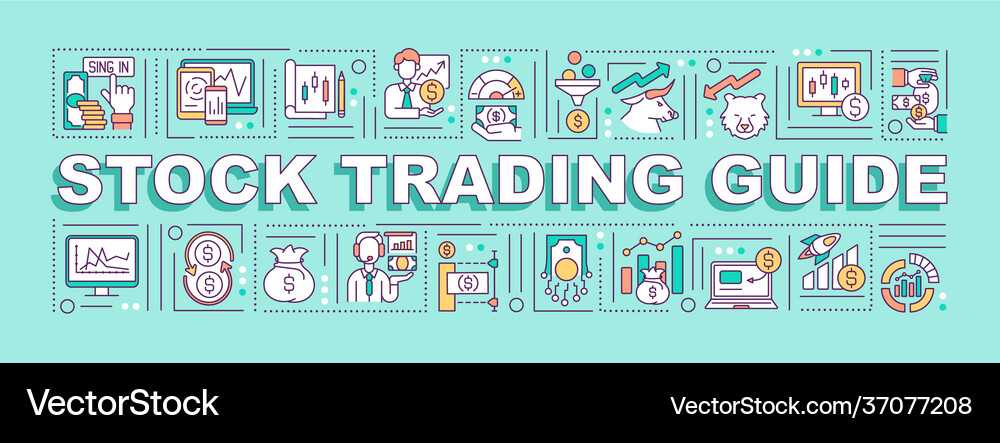 Stock trading guide word concepts banner Vector Image