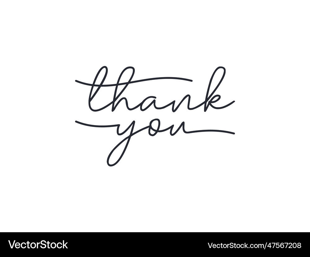 Thank you text handwritten lettering calligraphy Vector Image