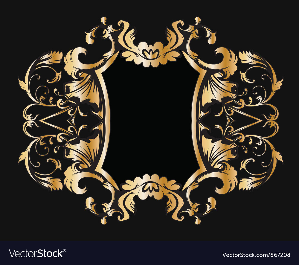 Vintage gold floral frame Royalty Free Vector Image
