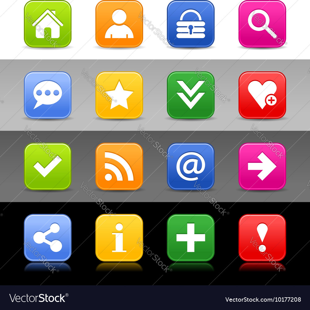 Web icon set with basic sign Royalty Free Vector Image