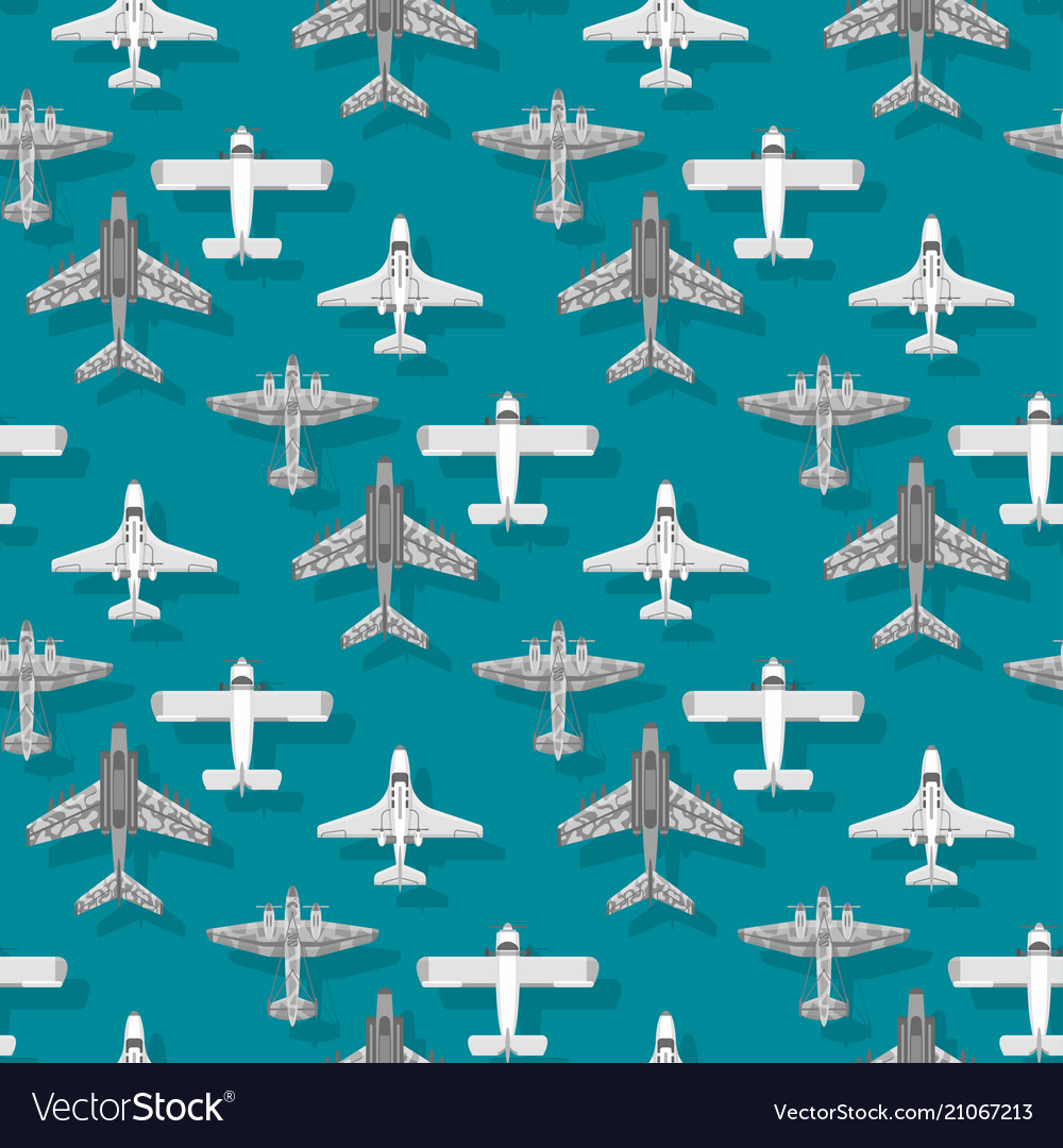 Airplane seamless pattern background Royalty Free Vector