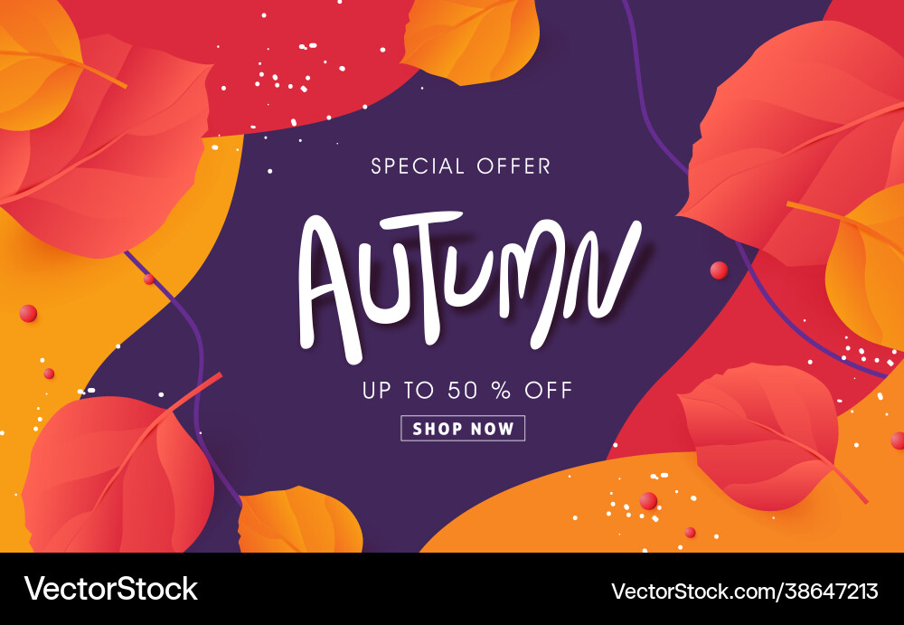 Autumn sale background layout decorate Royalty Free Vector