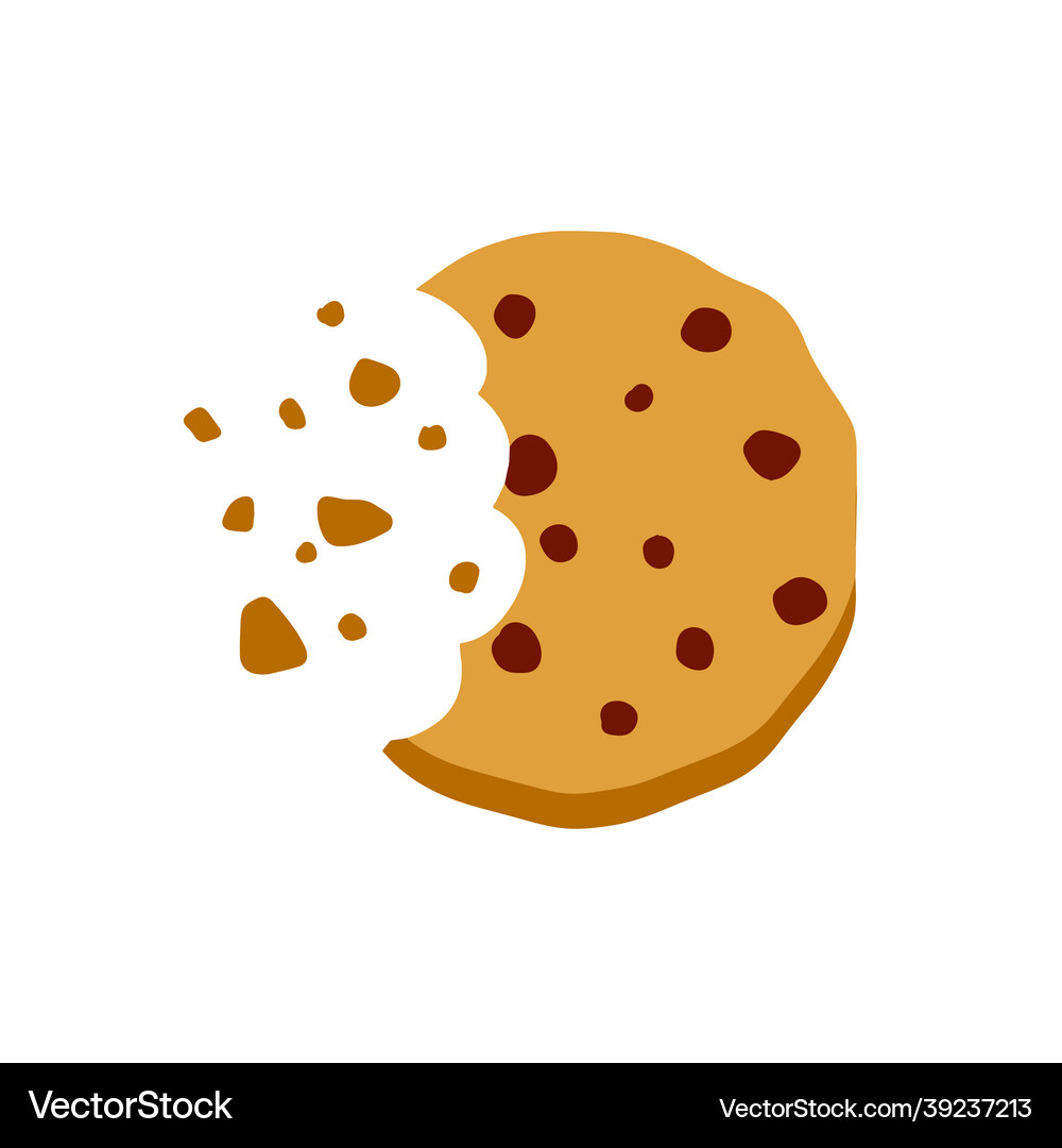 Bite of dessert bread crumbs Royalty Free Vector Image