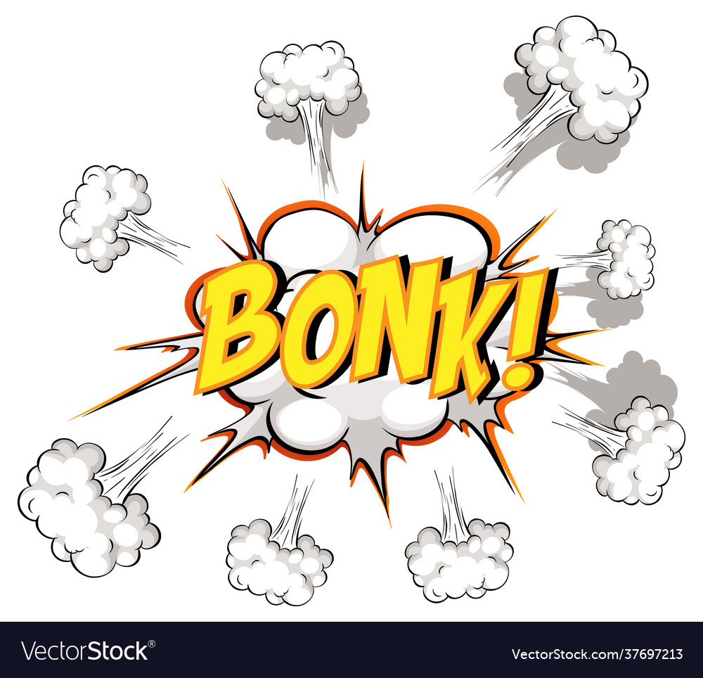 Comic speech bubble with bonk text Royalty Free Vector Image